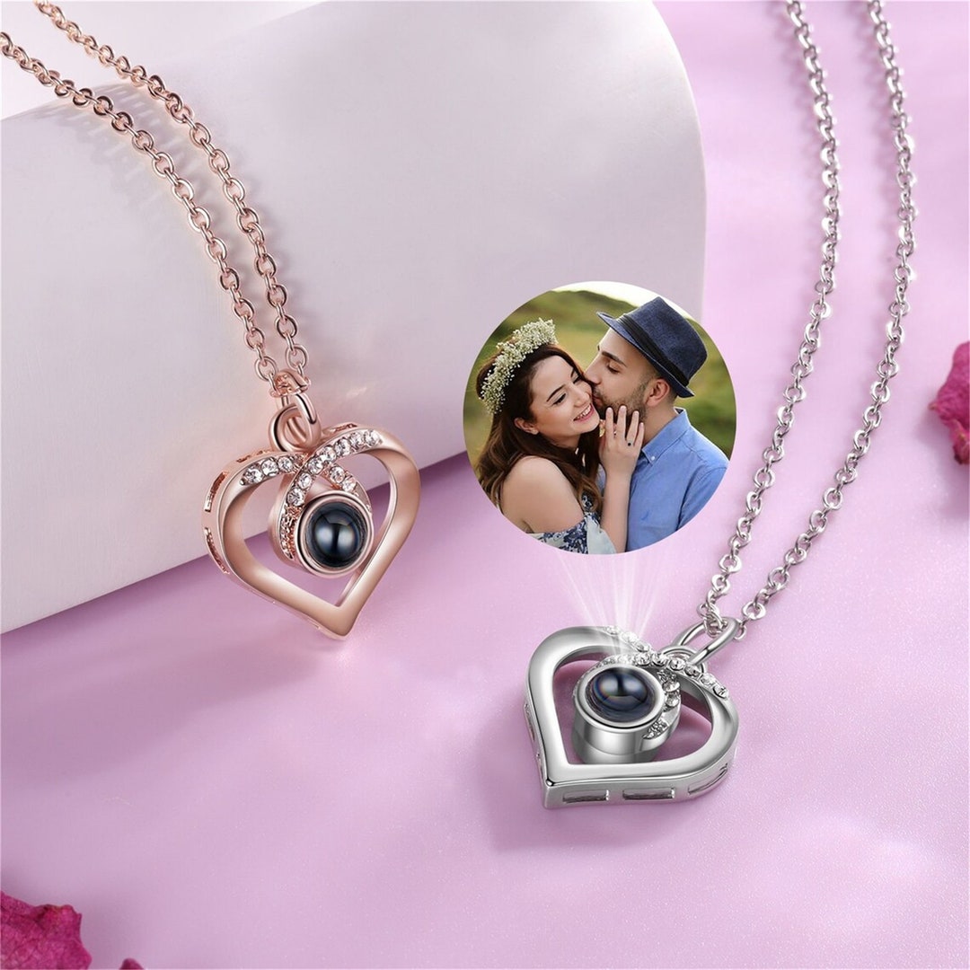Personalized Photo Projection Necklace,custom Heart Pendant Projection ...