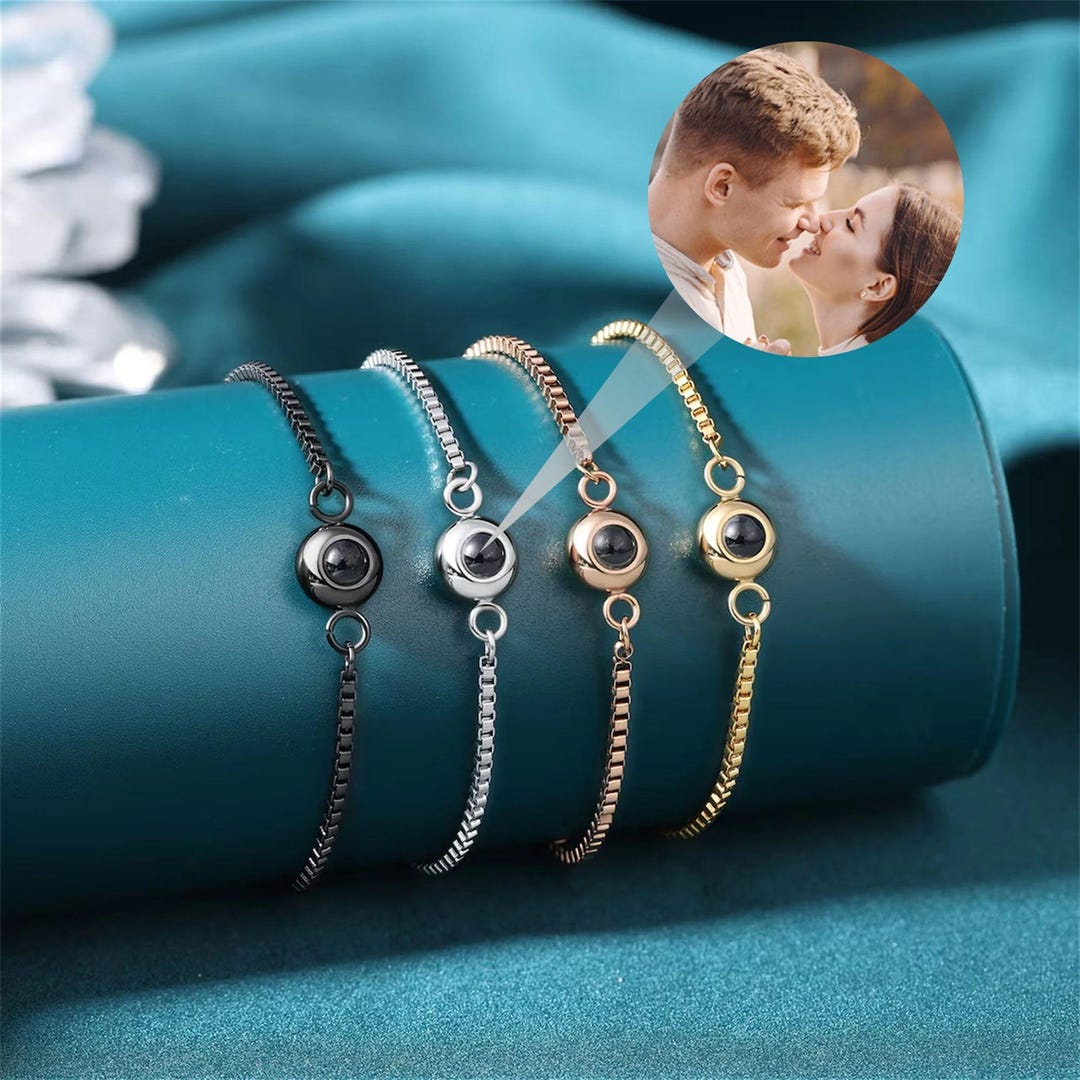 Personalized Photo Projection Bracelet,custom Memorial Photo Charm ...