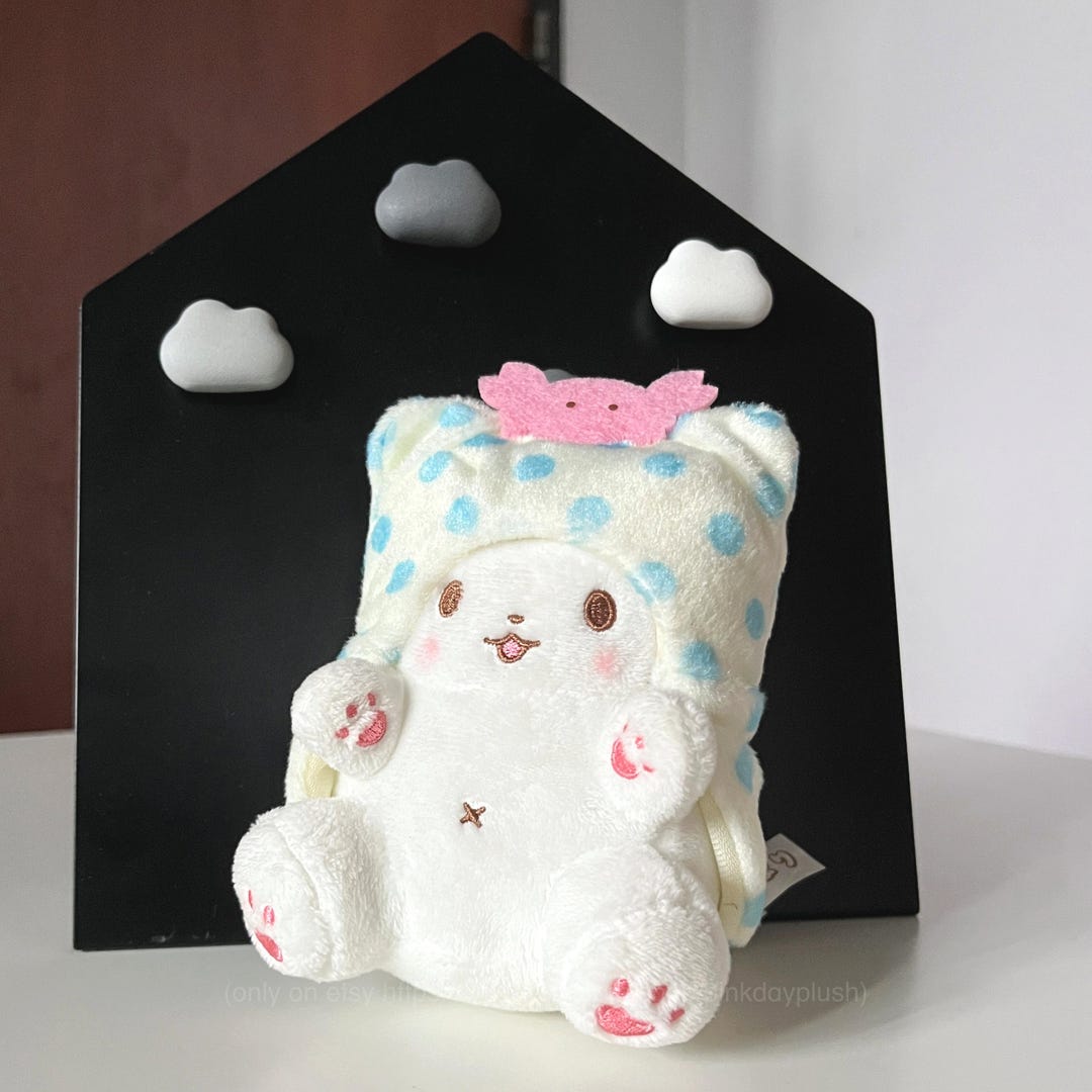 Sanrio Marumofubiyori Moppy Bear Plush Keychain – 2000 Character Theme ...