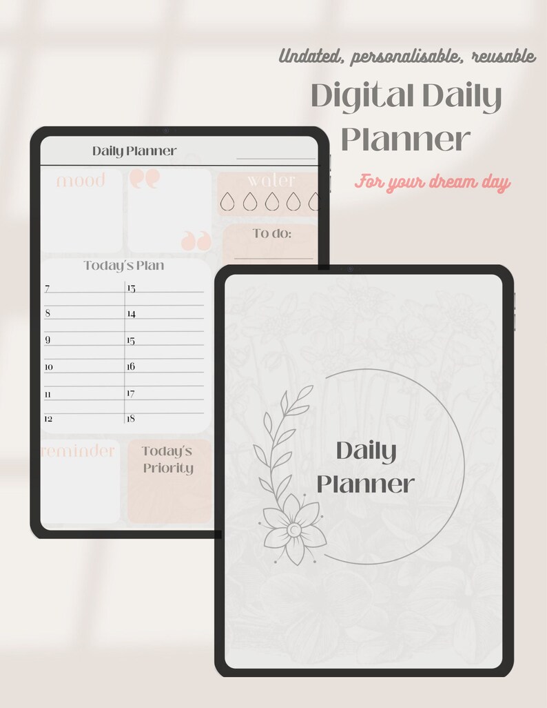 Digital Aesthetic Daily Planner - Etsy