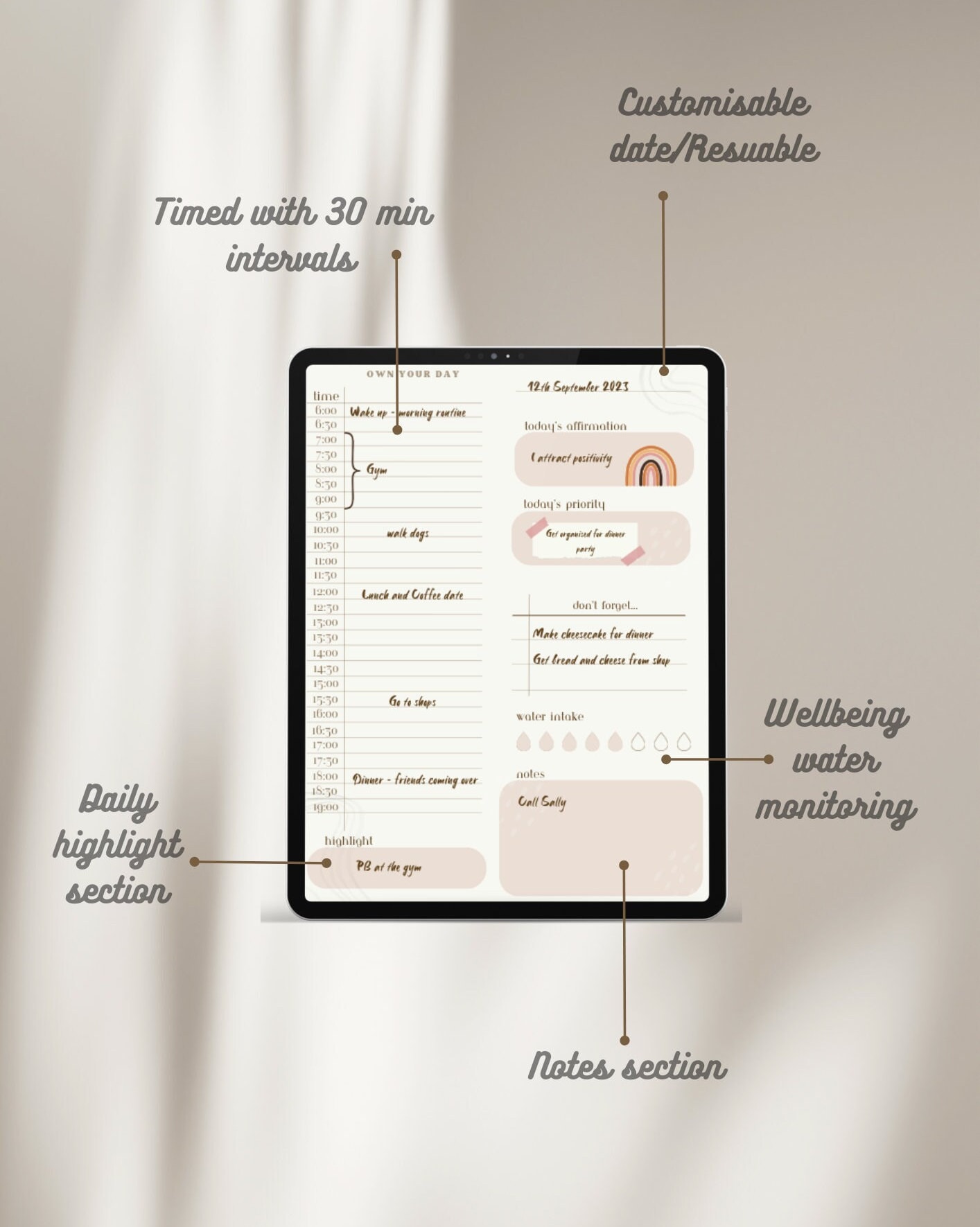 Digital Daily Planner - Etsy