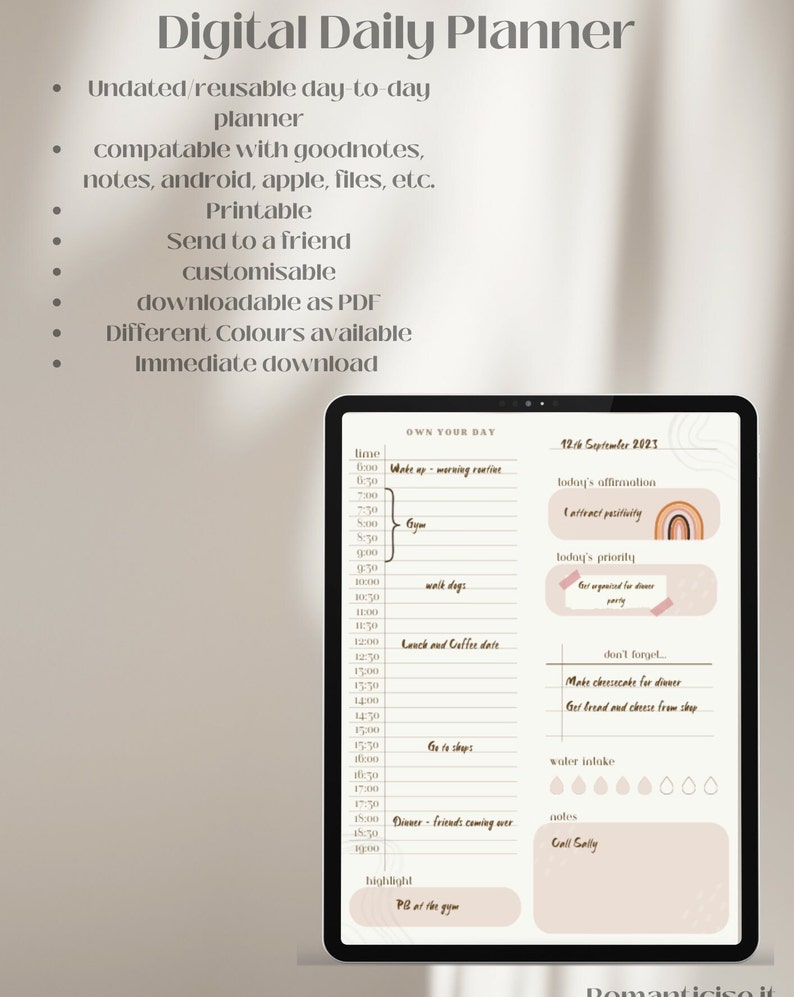 Digital Daily Planner - Etsy