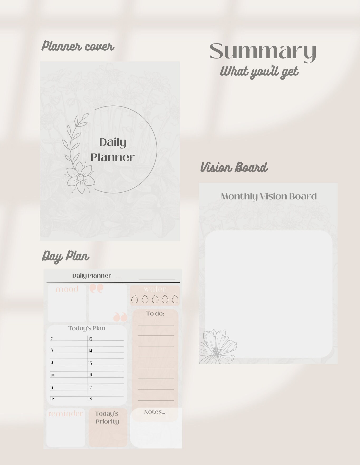 Digital Aesthetic Daily Planner - Etsy