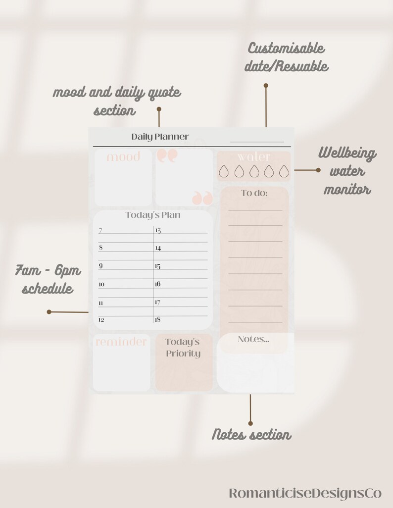Digital Aesthetic Daily Planner - Etsy