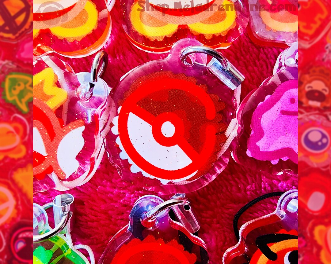 Pokét Ball Charm「1.25" Acrylic Epoxy Scribble Series Charm, Great for ...