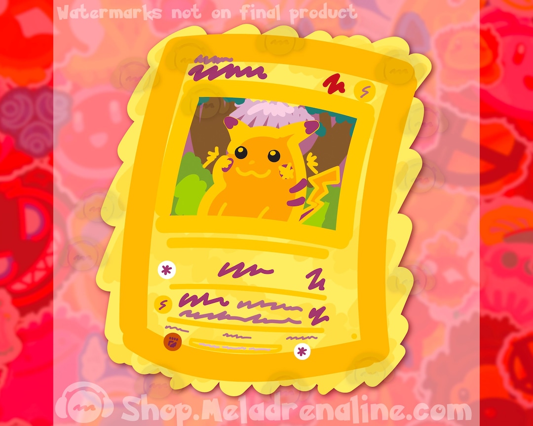 Fat Pika Card「3"-1.5" Clear Scribble Series Stickers | Stick on Deckbox ...