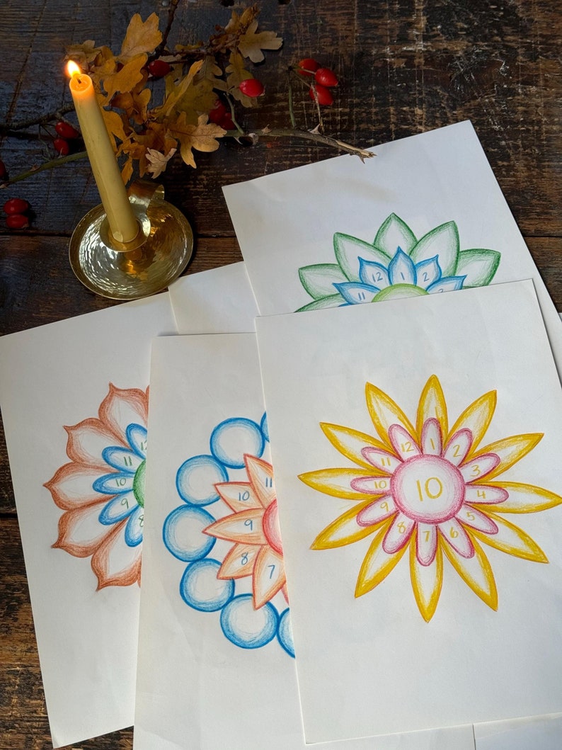 Download Waldorf Multiplication Tables Template Flowers Steinerschool ...