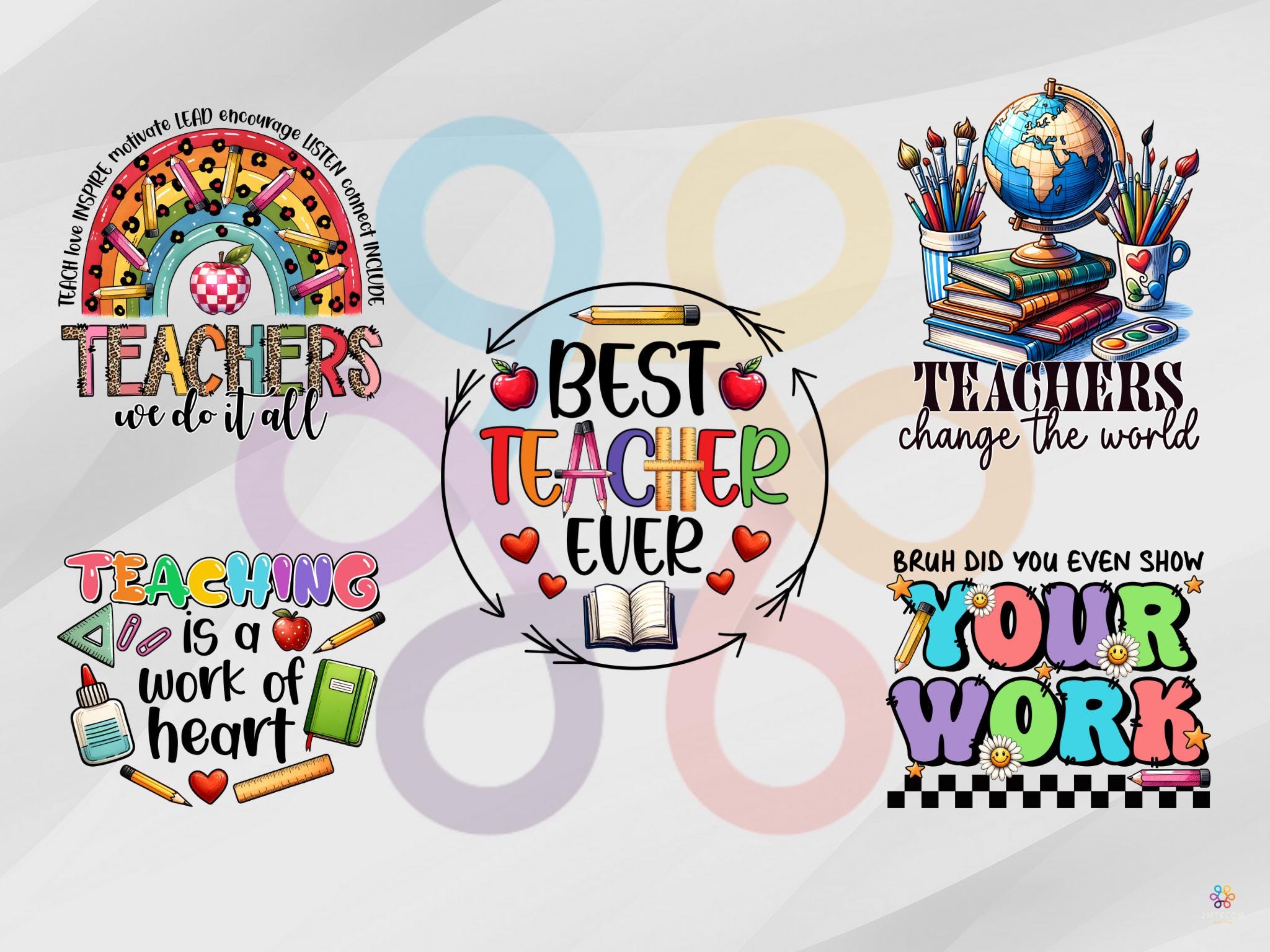 20 Watercolor Teacher Quote Appreciation PNG Graphics Clipart ...