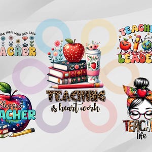 20 Watercolor Teacher Quote Appreciation PNG Graphics Clipart ...