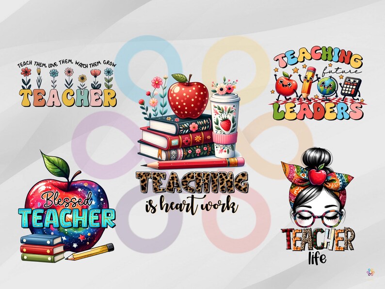 20 Watercolor Teacher Quote Appreciation PNG Graphics Clipart ...