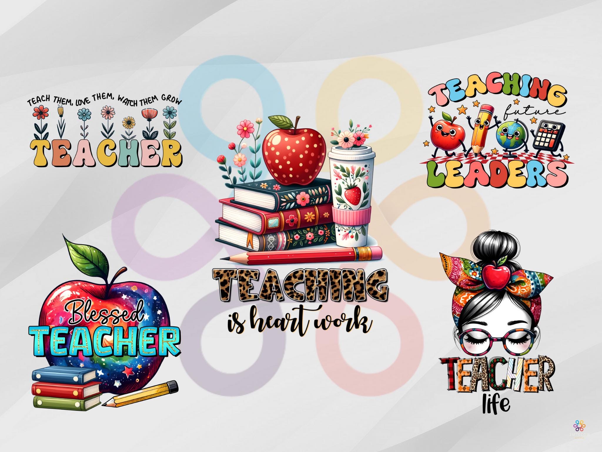 20 Watercolor Teacher Quote Appreciation PNG Graphics Clipart ...