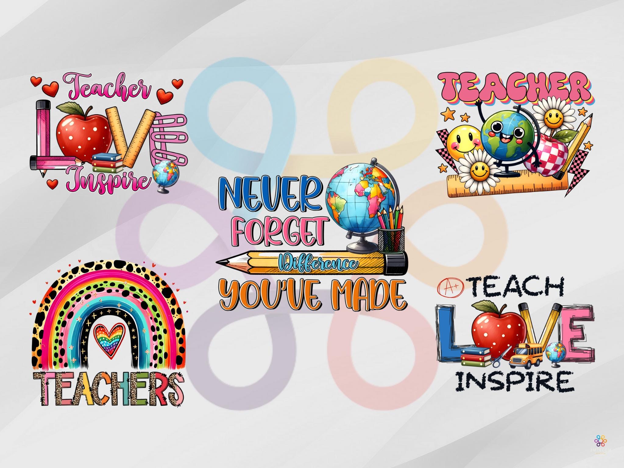 20 Watercolor Teacher Quote Appreciation PNG Graphics Clipart ...