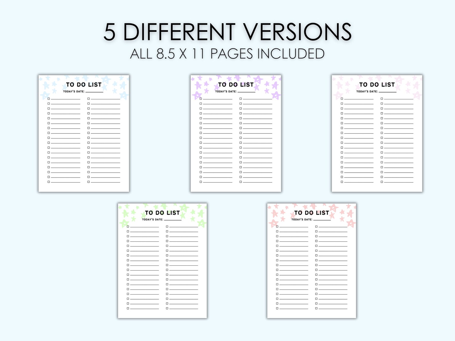 Printable to Do List Template for Organization & Planning, Daily to Do ...
