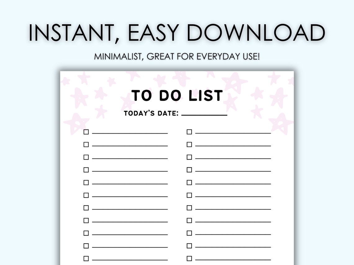 Printable to Do List Template for Organization & Planning, Daily to Do ...