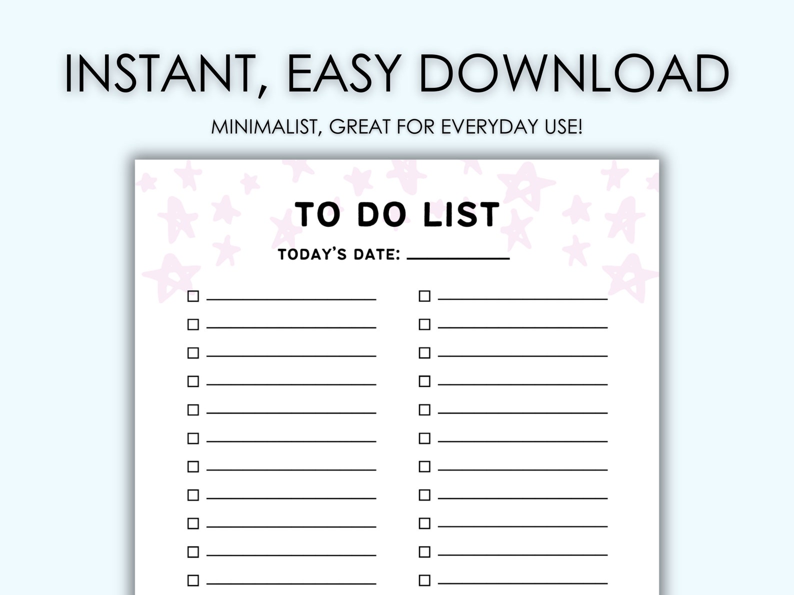 Printable to Do List Template for Organization & Planning, Daily to Do ...