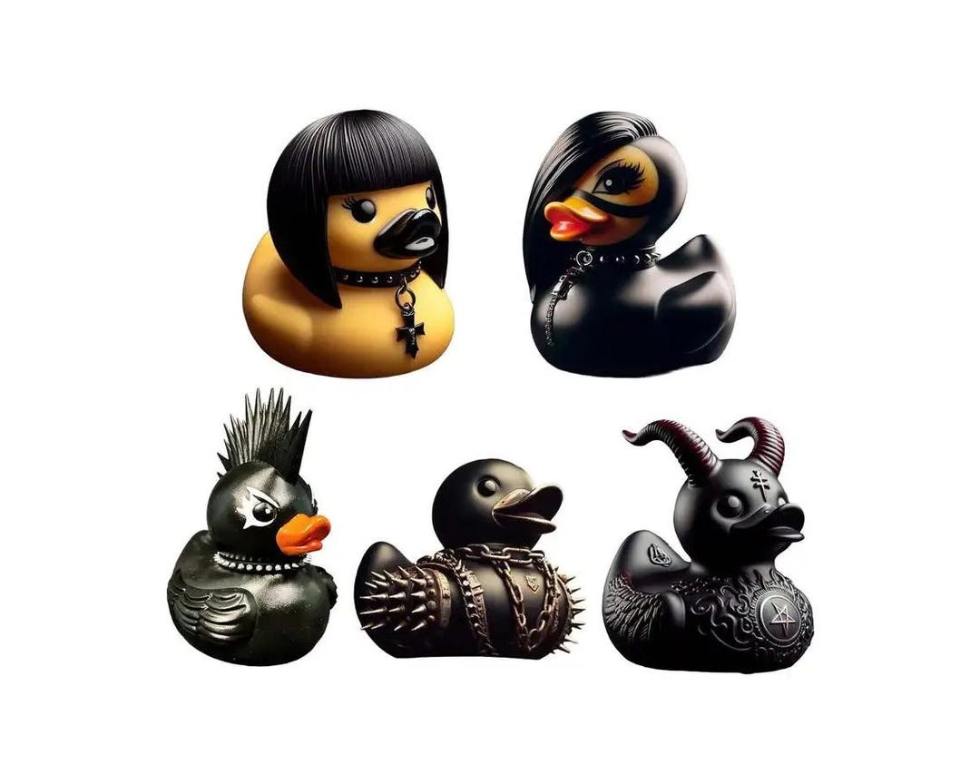 Goth Themed Ducks for SUV, Resin Premium Statue Duck, Duck Accessory ...