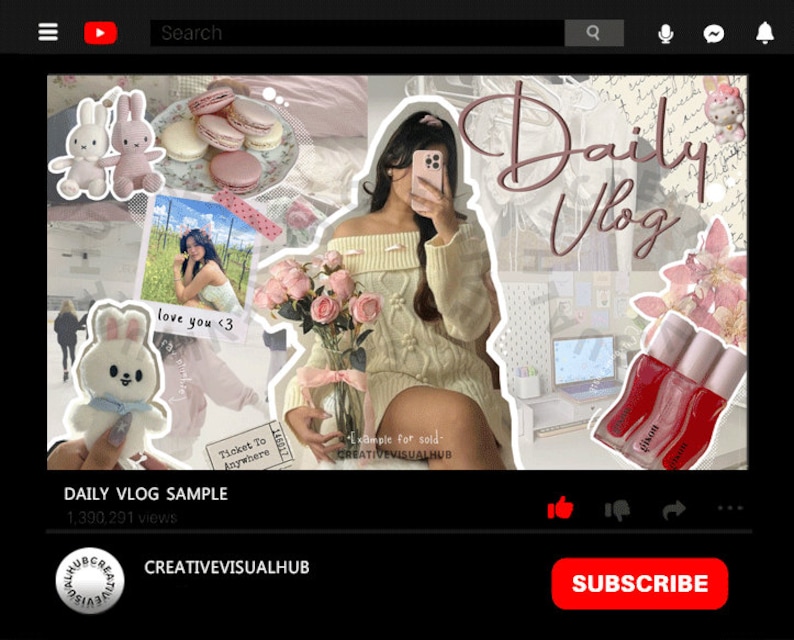 Aesthetic Youtube Thumbnail for Vlog/lifestyle and More - Etsy