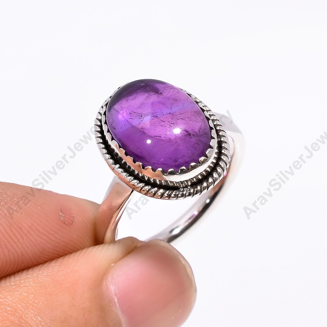 Purple Amethyst Ring, Purple Ring, Handmade Ring, Statement Ring ...