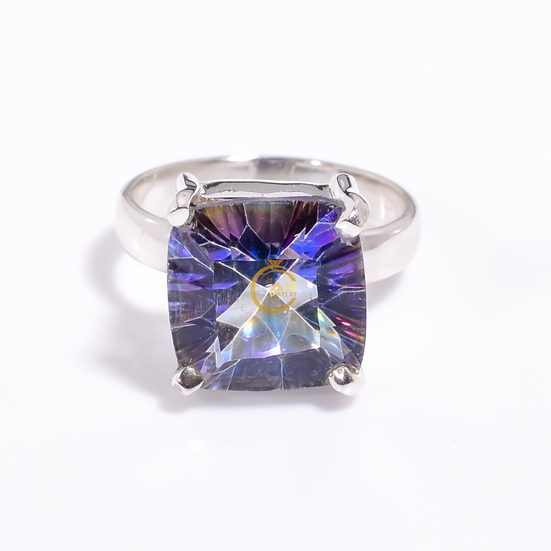 Magic Mystic Topaz Ring 925 Sterling Silver Ring Gemstone Ring Handmade ...