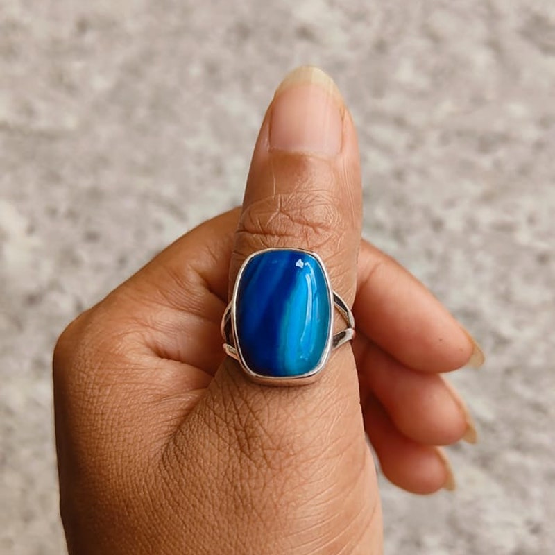 Blue Stone Ring - Etsy