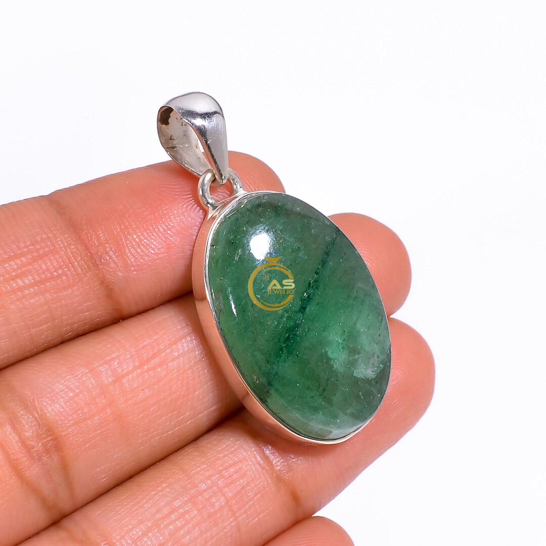 Green Quartz Pendant Green Stone Pendant Gemstone Pendant 925 Sterling ...