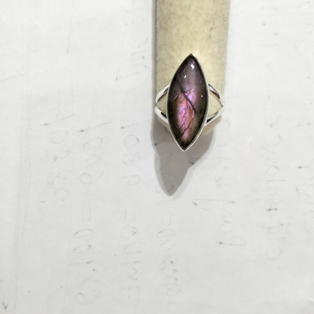Purple Labradorite Ring Gemstone Ring 925 Sterling Silver Ring ...
