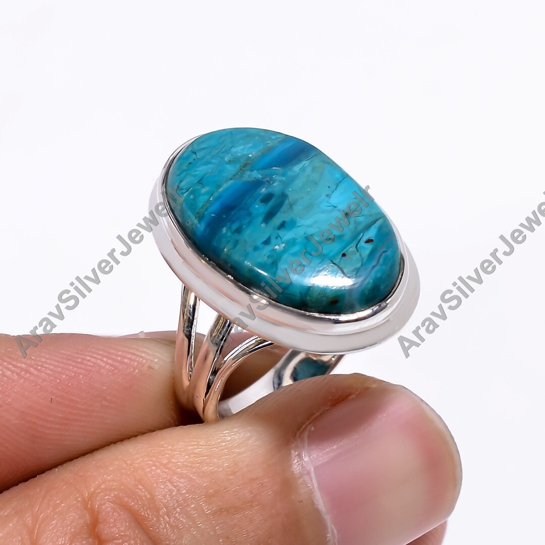 Peruvian Opal Ring, Blue Stone Ring, 925 Sterling Silver Ring, Handmade ...