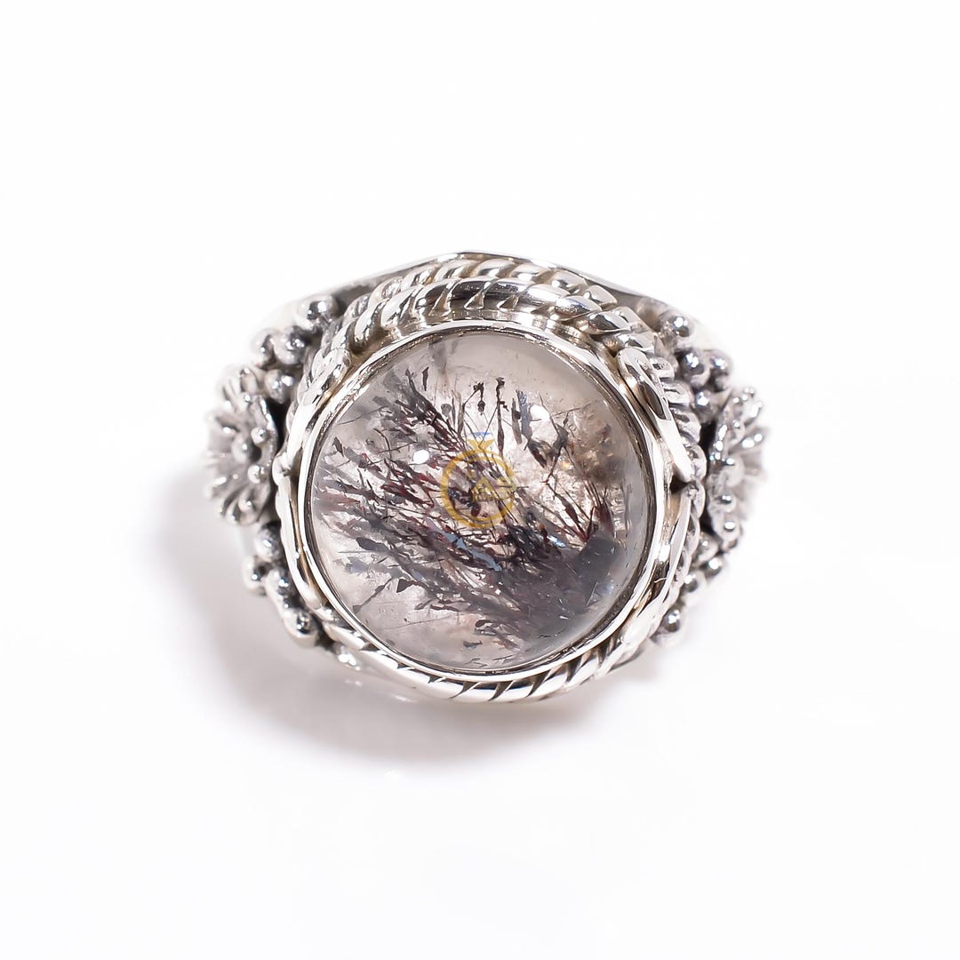 Super Seven 7 Ring, Large Stone Ring, 925 Sterling Silver Ring ...