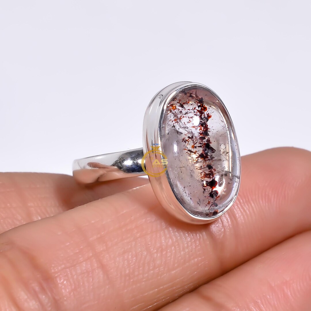 Super Seven 7 Ring, Large Stone Ring, 925 Sterling Silver Ring ...
