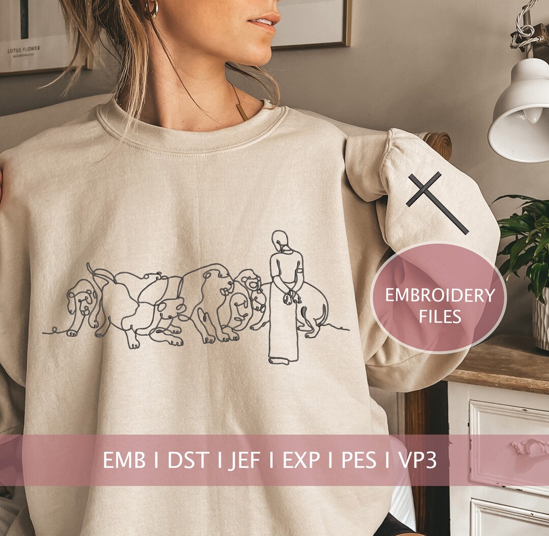 Daniel in the Lions Den Christian Embroidery File, Machine Embroidery ...