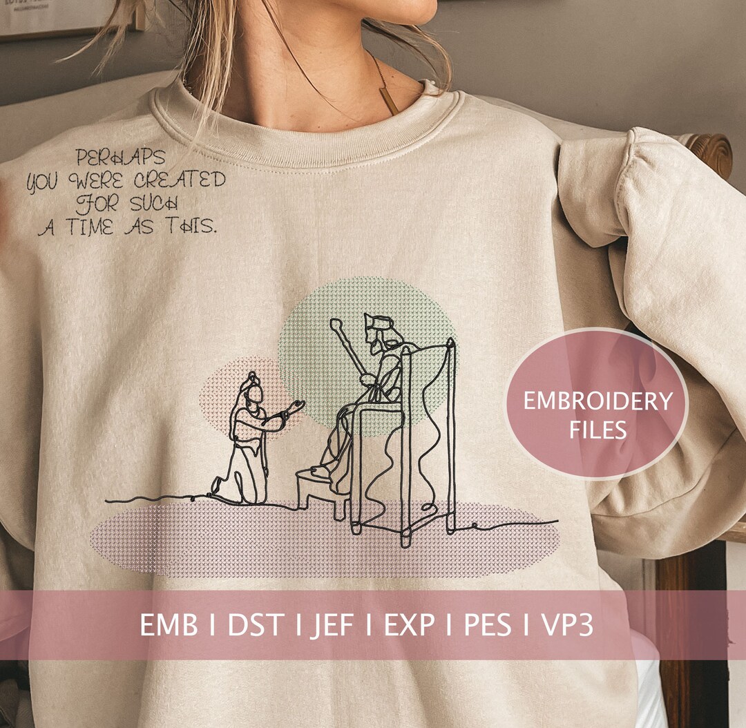 Esther Christian Embroidery Digital File, Machine Embroidery, Faith ...