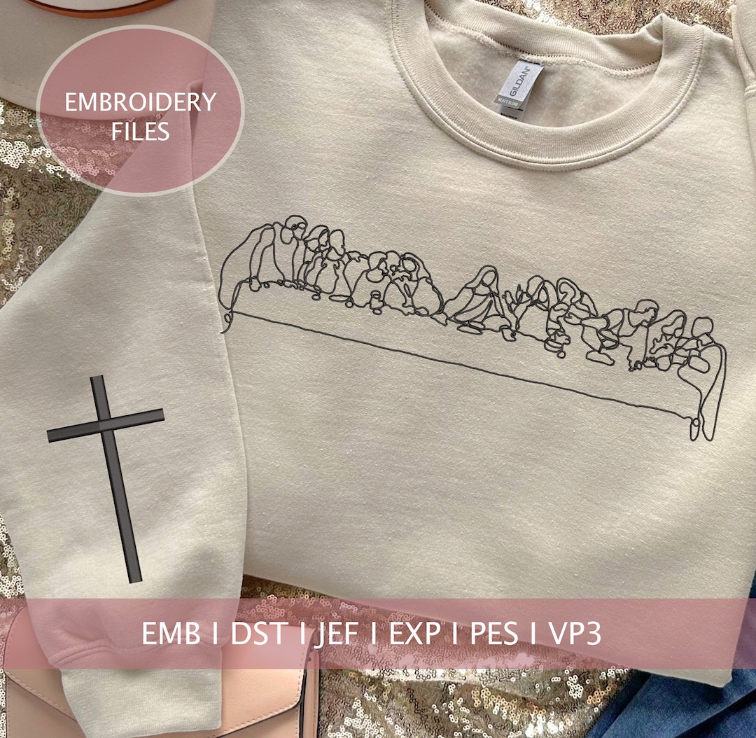 The Last Supper Embroidery Design: Christian Machine Embroidery ...