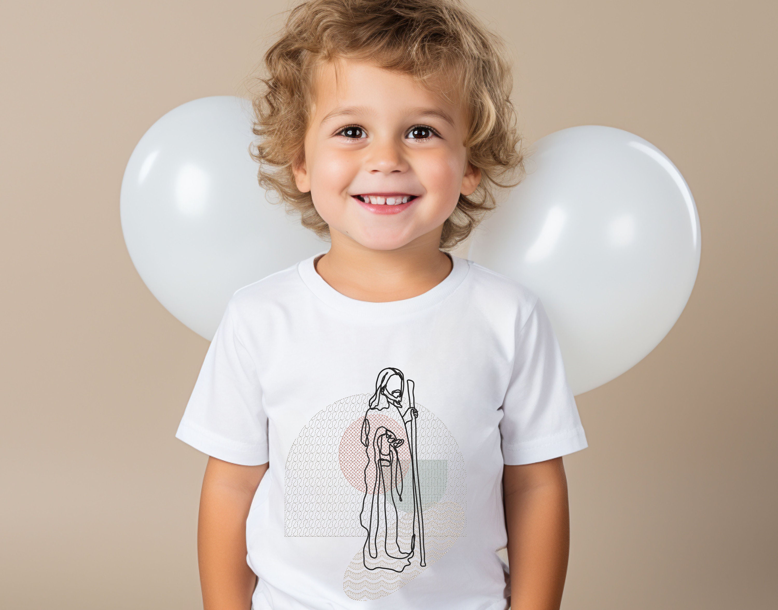 Machine Embroidery File Jesus Handout Reached, Boho Line Art , Minimal ...