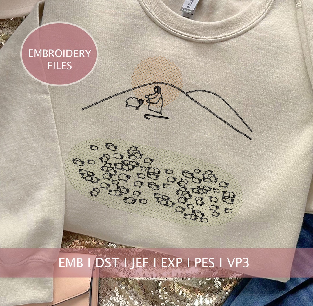 Jesus and Lost Sheep Embroidery Design (digital Download) - Etsy