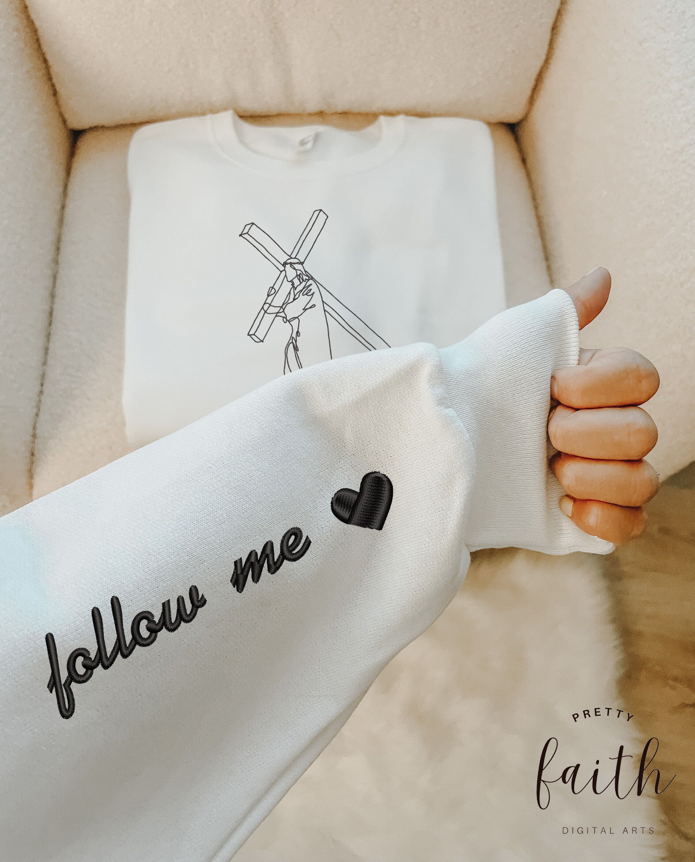 Machine Embroidery File Carry the Cross, Jesus Line Art , Minima Bible ...