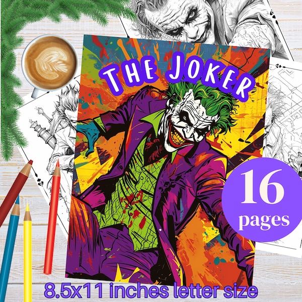 Joker Coloring Page - Etsy