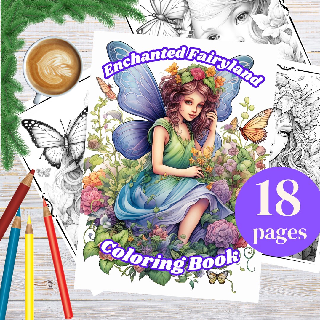 Enchanted Fairyland Coloring Pages for Kids and Adults | Printable PDF ...
