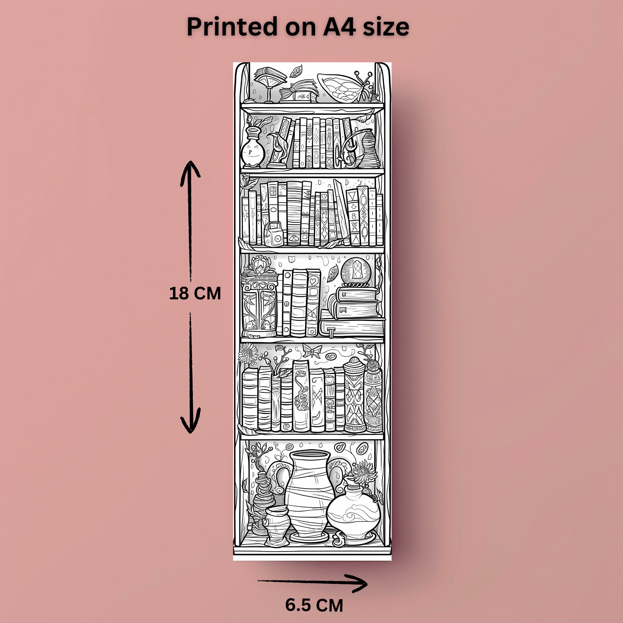 Creative Bookshelf Coloring Bookmark - Perfect Gift for Book Clubs and ...
