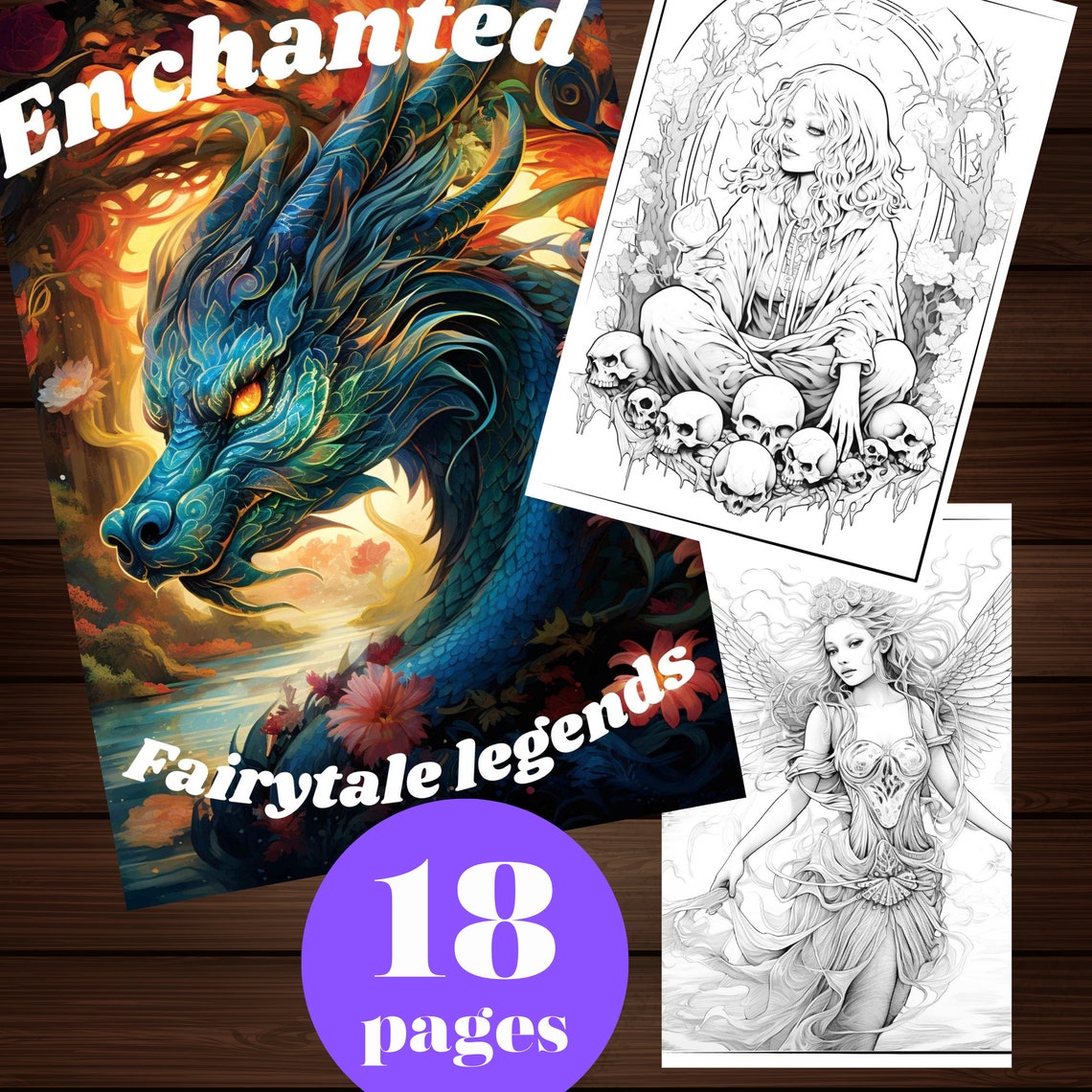 Enchanted Fairytale Coloring Pages | Magical Fantasy Scenes (printable ...