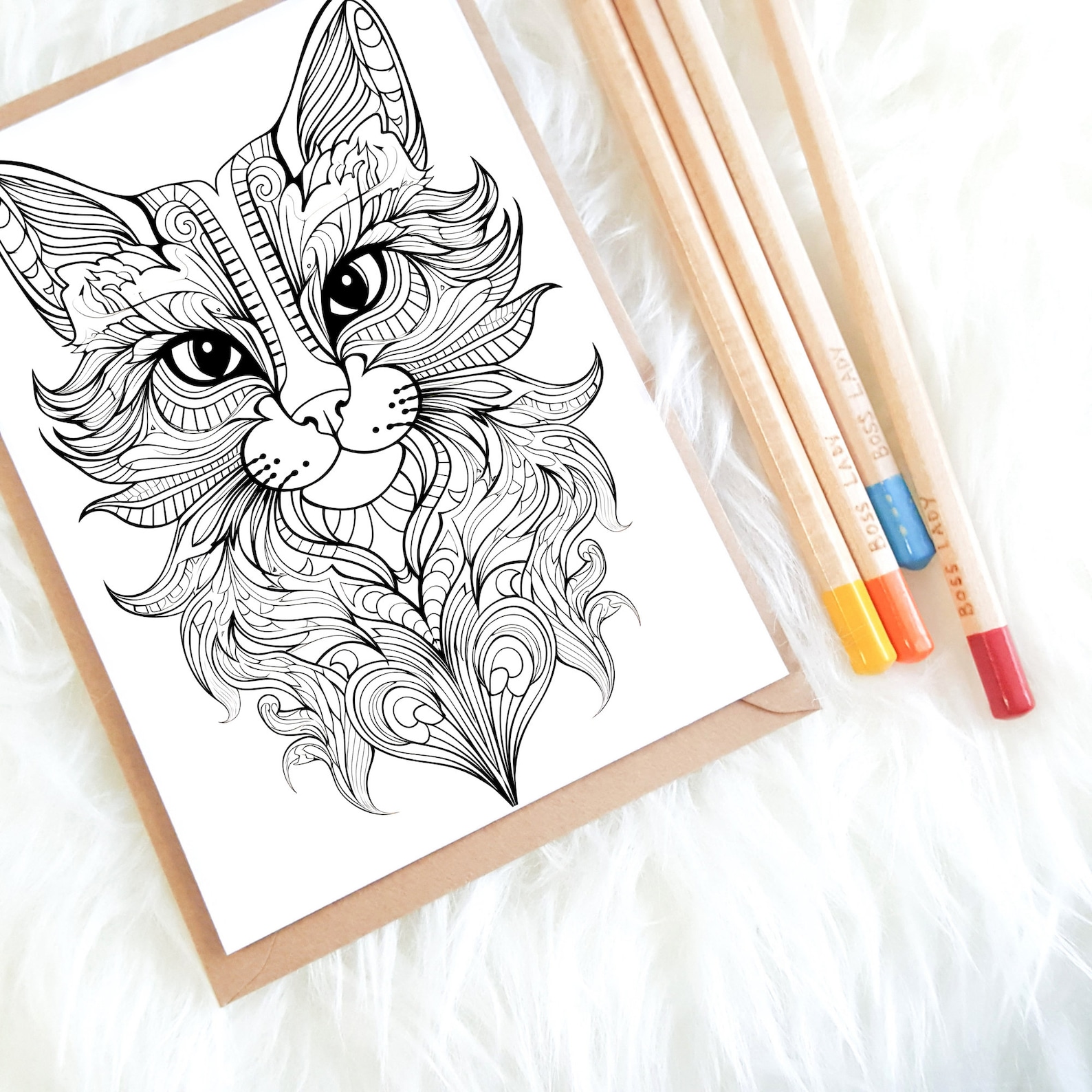 Cat Mandala Coloring Pages | Relaxing Feline Designs (PDF) - Etsy