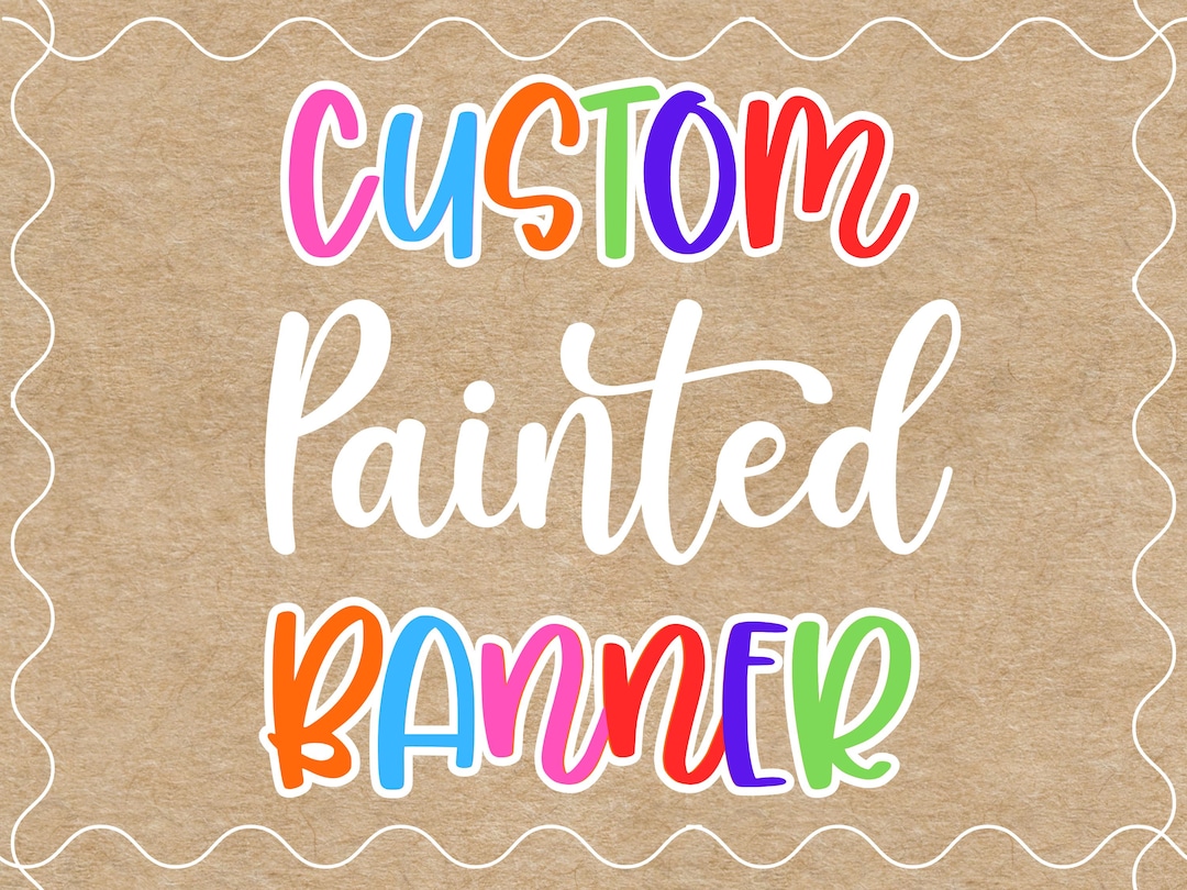 Custom Hand Painted Banner, Kraft Banner, Party Banner, Brown Paper ...