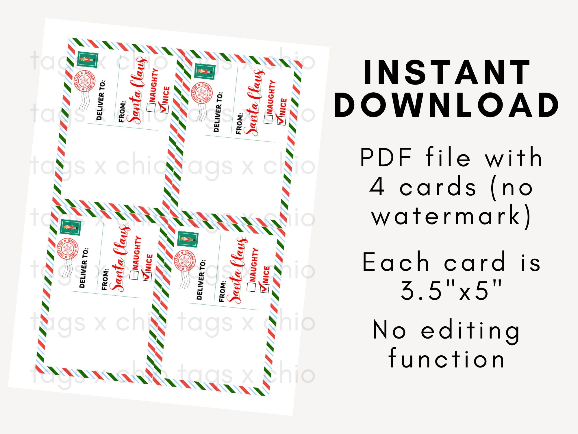 Christmas Cookie Card, Santa Mail Card, Christmas Postcard Northpole ...