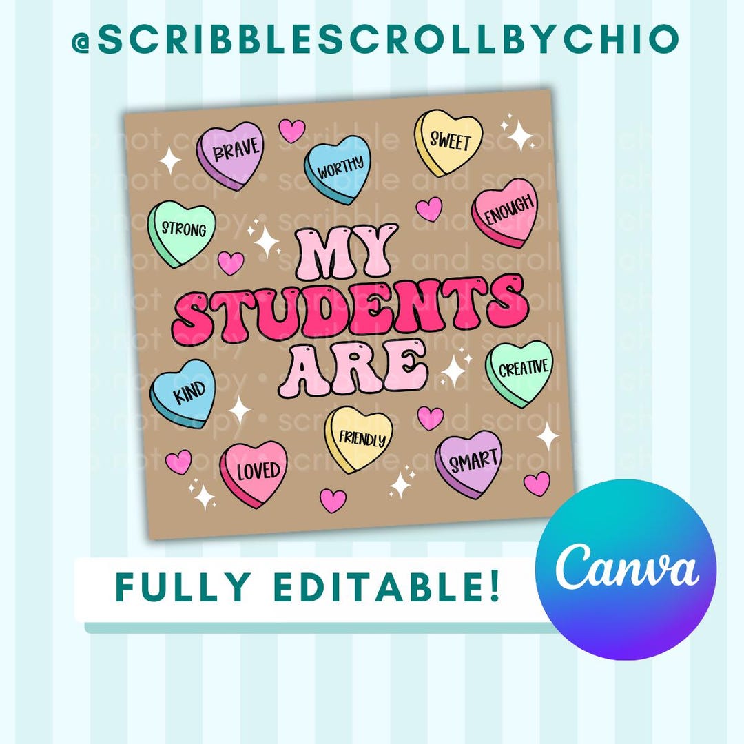 My Students Are Sweethearts Banner Template | Canva Editable (digital ...