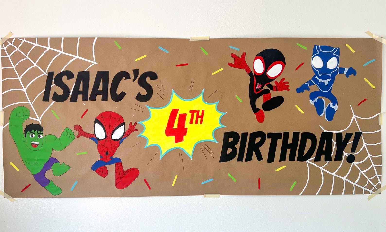 Custom Hand Painted Banner, Birthday Banner, Spidey Birthday Banner ...