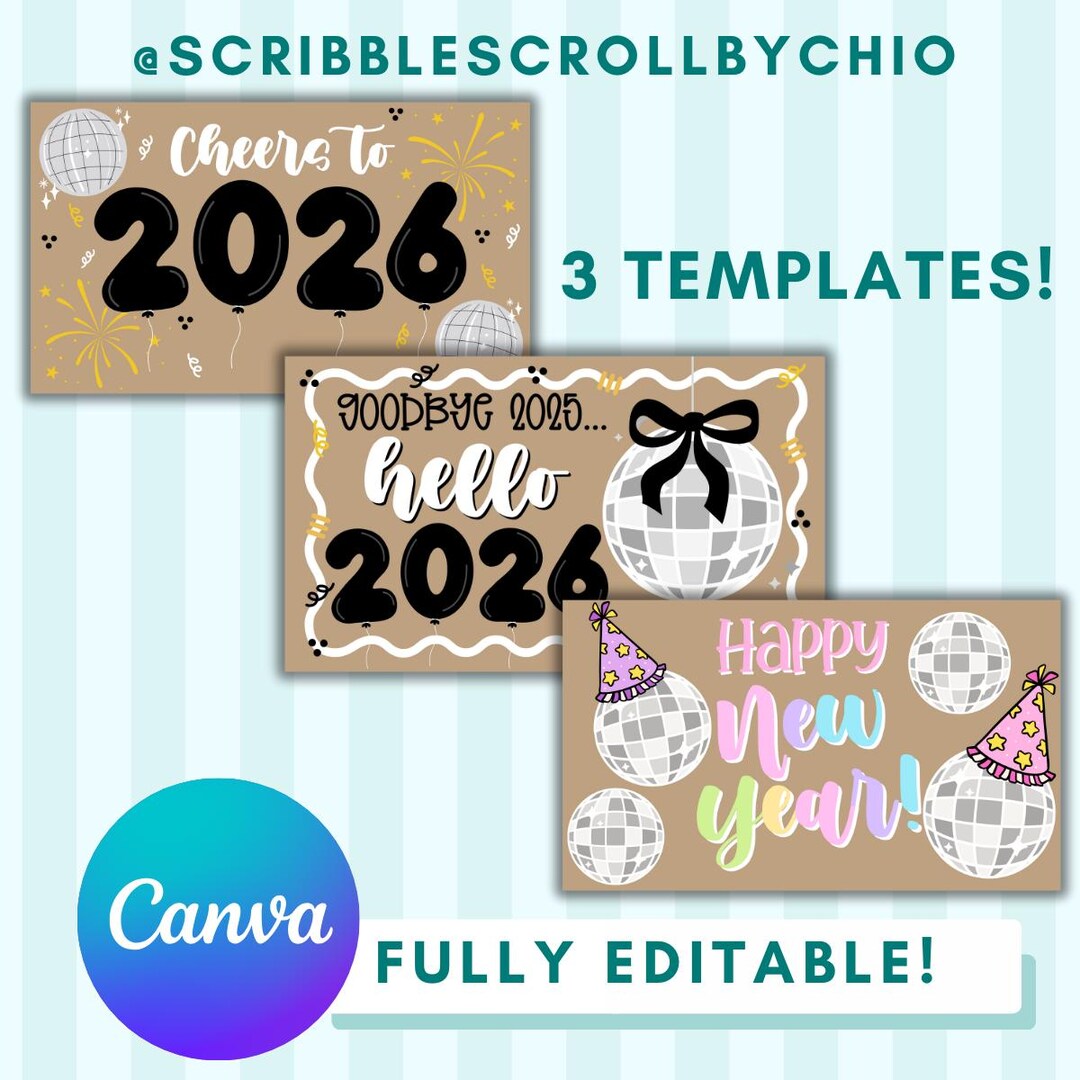New Years Bundle Banner Template | Canva Editable (digital File) - Etsy