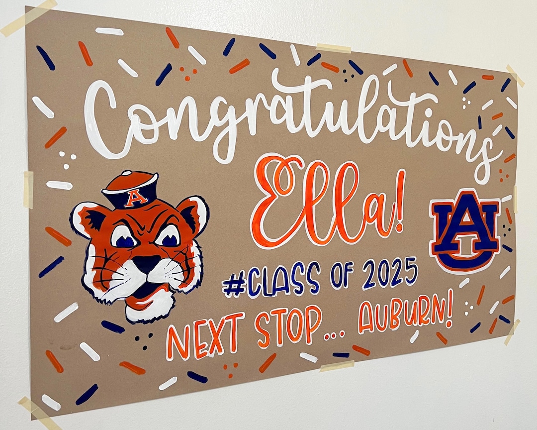 Custom Hand Painted Kraft Banner: Graduation Party Decor - Etsy