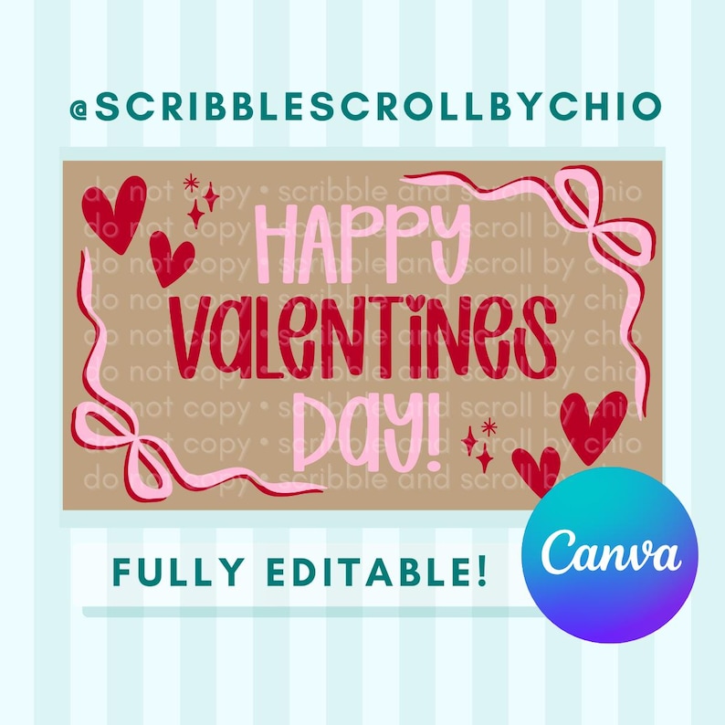 Valentines Day Banner Template | Canva Editable (digital File) - Etsy