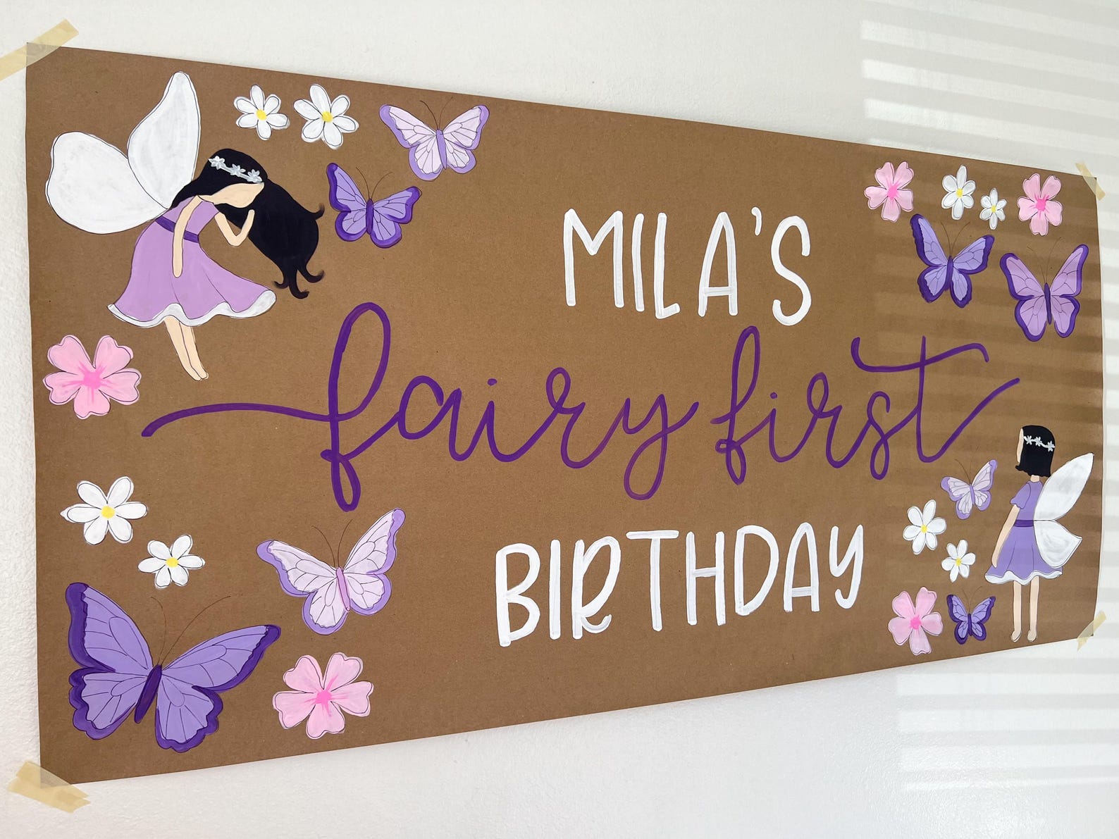 Custom Hand Painted Banner, Birthday Banner, Fairy First Birthday ...