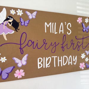 Custom Hand Painted Banner, Birthday Banner, Fairy First Birthday ...
