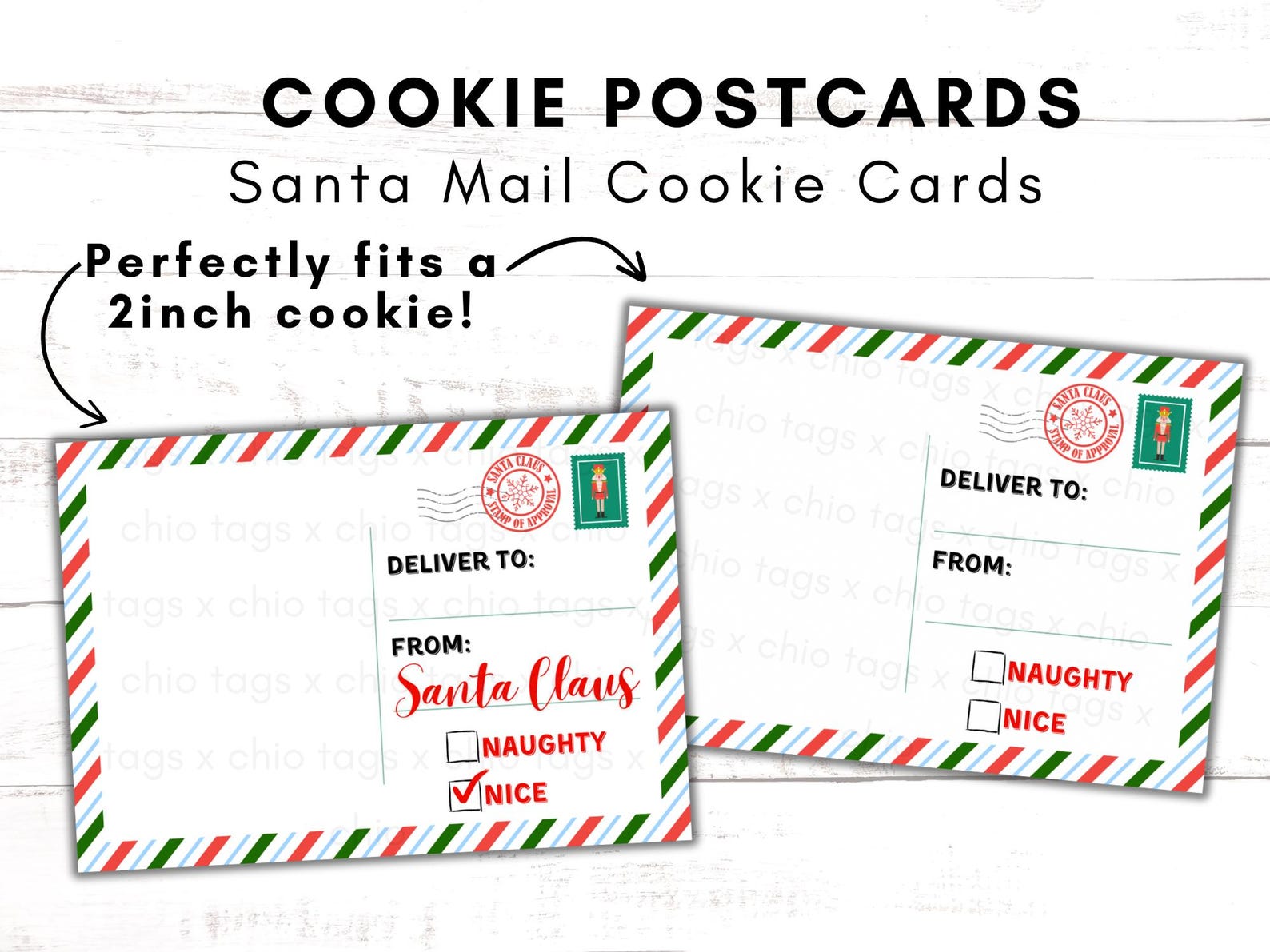 Christmas Cookie Card, Santa Mail Card, Christmas Postcard Northpole ...